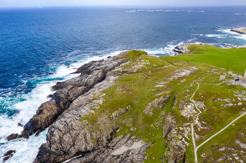 Aerial View of the Landscape of Malin Head in Ireland Stock Image ...