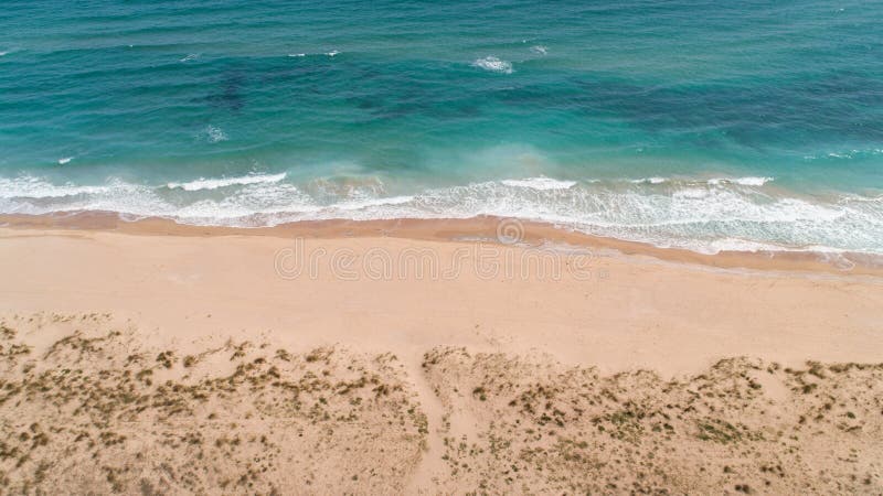 Aerial View Landscape Scene of Empty Tropical Beach Stock Image - Image ...