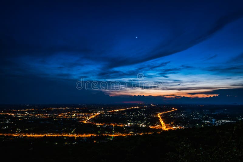 Aerial View Landscape from the Top of Mountain Stock Photo - Image of ...