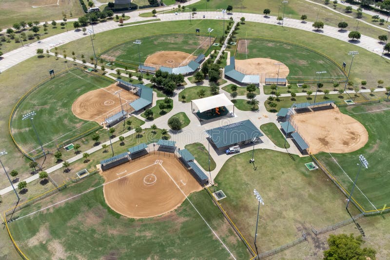 Aerial View a Large Baseball Stadiums in the Summertime. Stock Photo ...