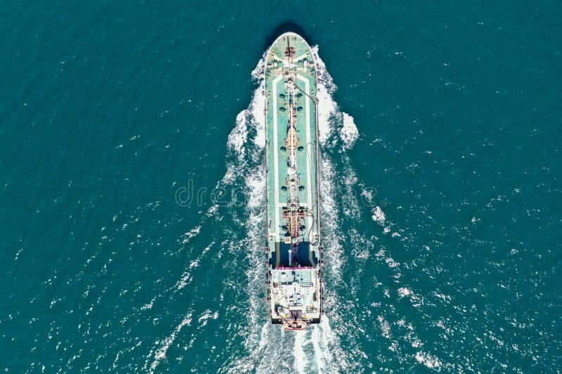 Aerial View of Large Cargo Ship at Sea. Stock Image - Image of thailand ...