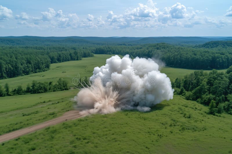 View of Big Explosion and Fire on Power Plant. Generative AI Stock ...