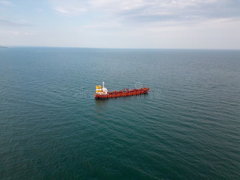 Aerial View of Large General Cargo Ship Bulk Carrier Stock Image ...
