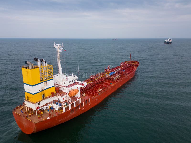 Aerial View of Large General Cargo Ship Bulk Carrier Stock Image ...