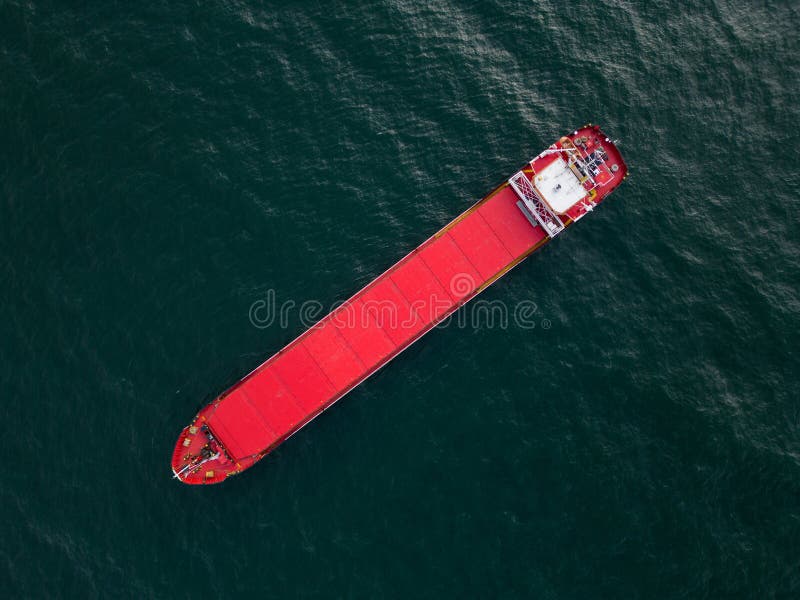 Aerial View of Large General Cargo Ship Bulk Carrier Stock Image ...