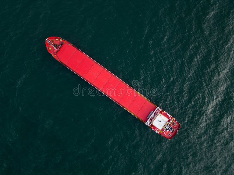 Aerial View of Large General Cargo Ship Bulk Carrier Stock Photo ...