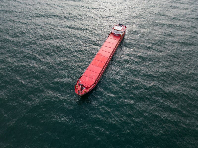 Aerial View of Large General Cargo Ship Bulk Carrier Stock Photo ...