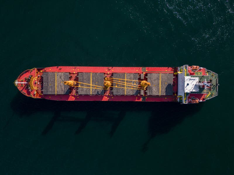 Aerial View of Large General Cargo Ship Tanker Bulk Carrier Stock Image ...