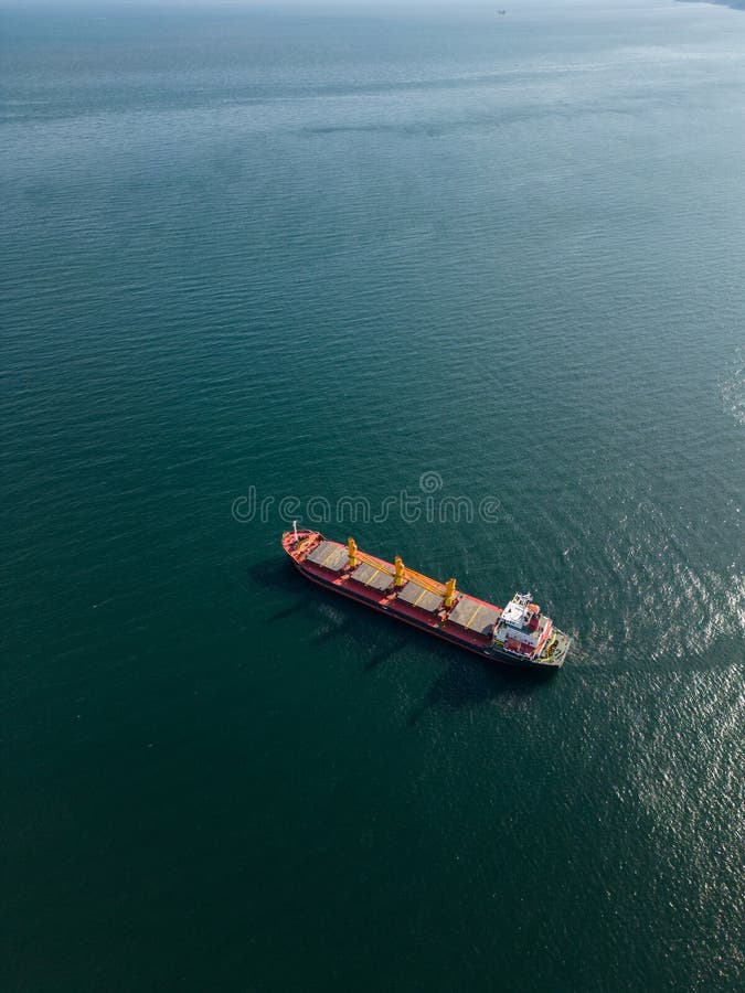 Aerial View of Large General Cargo Ship Tanker Bulk Carrier Stock Image ...