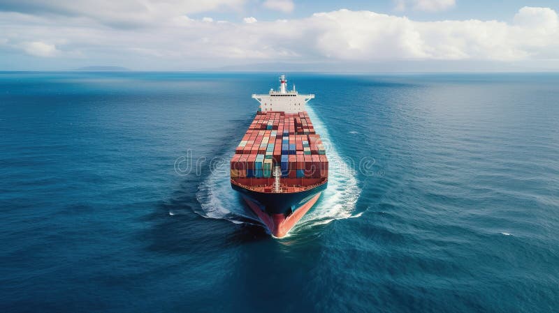 A Loaded Container Cargo Ship is Seen in the Front As Docked at the ...