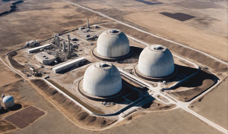 An Aerial View of a Large Industrial Complex in a Desert Landscape with ...