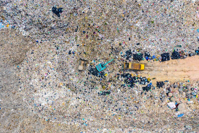 Aerial View of Large Landfill. Waste Garbage Dump Stock Photo - Image ...