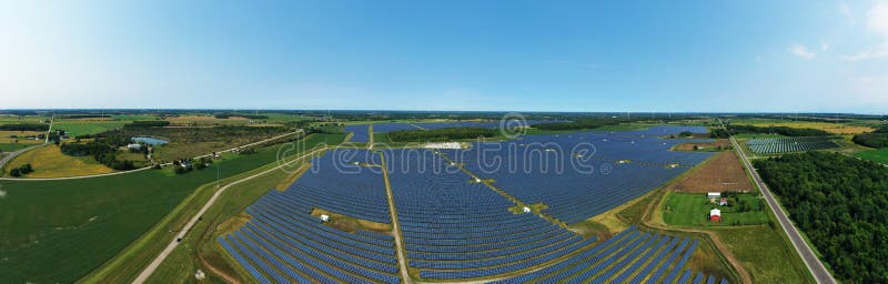 Aerial View of a Large Solar Panel Array Stock Image - Image of panel ...