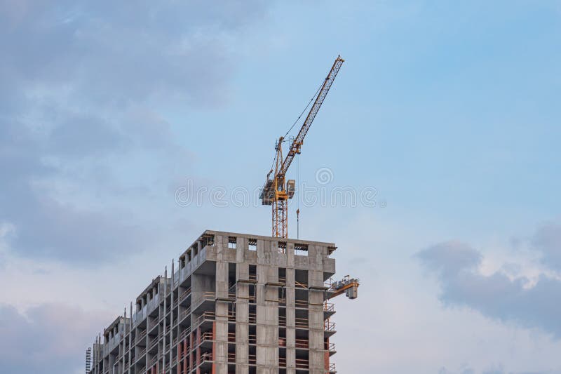 Aerial View of a Large Urban Construction Site with an Active High-rise ...