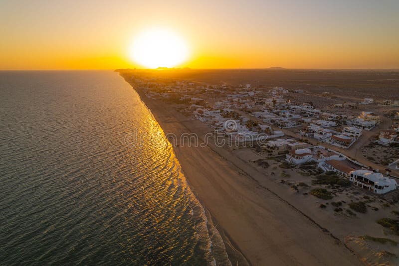 Aerial View of Las Conchas Beachfront in Puerto Penasco, Mexico. Stock ... Aerial View of Las Conchas Beachfront in Puerto Penasco, Mexico. Stock ...