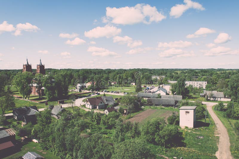 Aerial View of Latvian Countryside - Vintage Effect Stock Photo - Image ... Aerial View of Latvian Countryside - Vintage Effect Stock Photo - Image ...