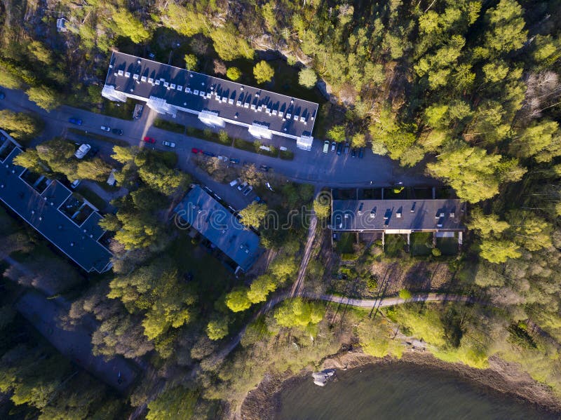 Aerial view of the lehtisa editorial stock image. Image of afternoon ...