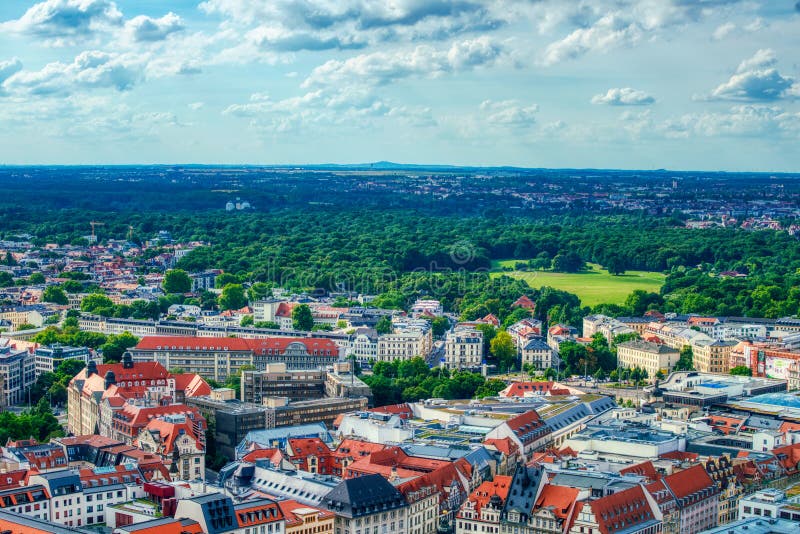 Aerial View of Leipzig Skyline, Germany Stock Photo - Image of ...