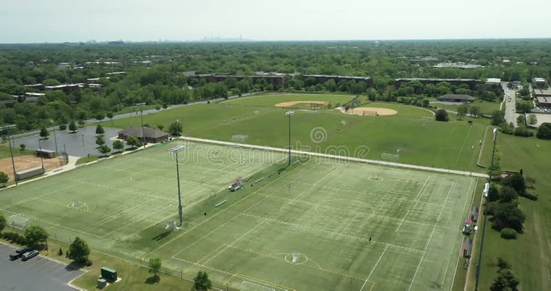 Aerial View of a Multi-use Playfield Stock Footage - Video of fields ...
