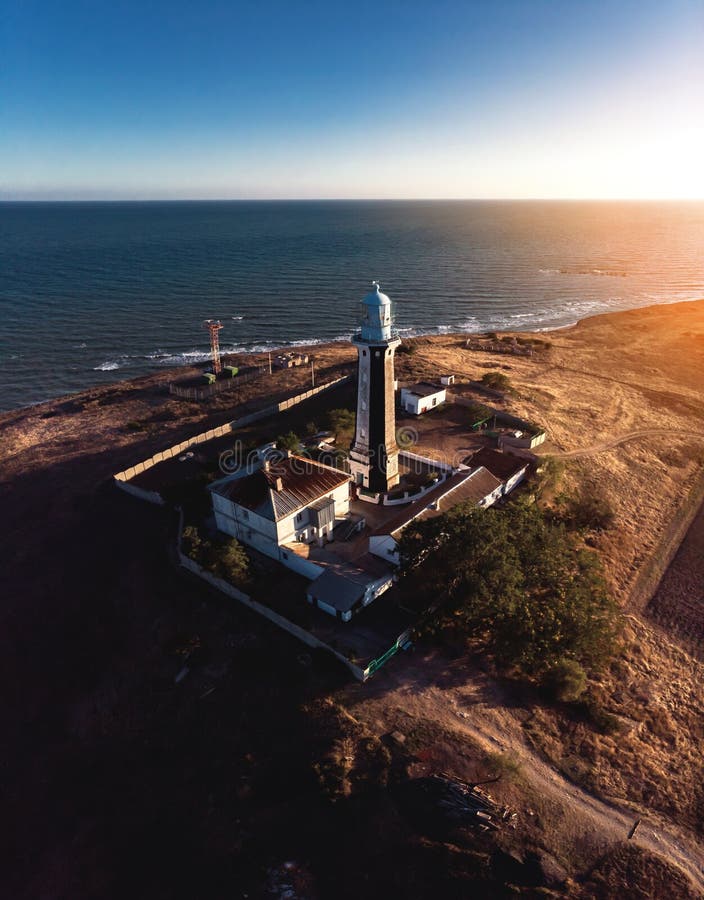 Aerial View of the Lighthouse and Adjacent Technical Buildings on the ...