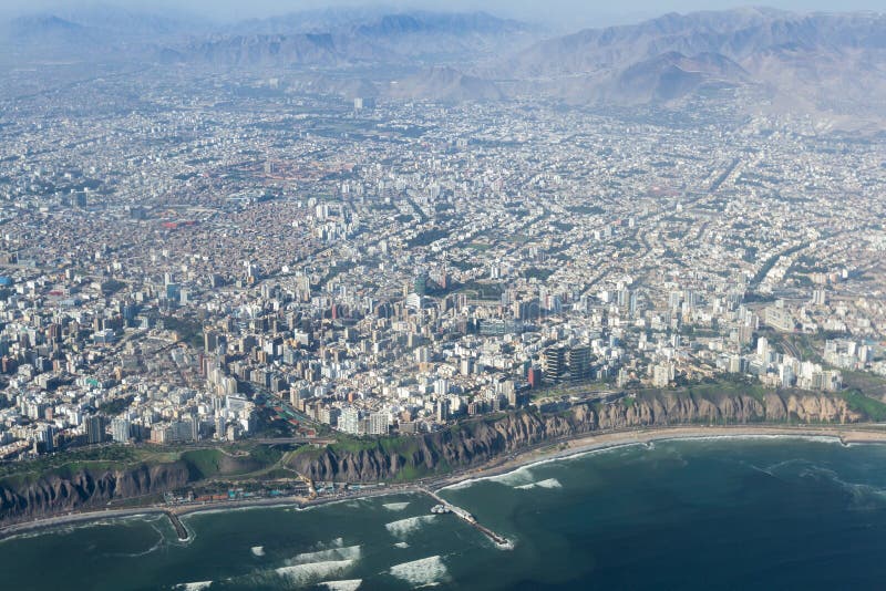 Aerial view of Lima Peru editorial stock image. Image of discover ...