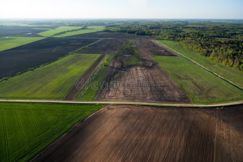 Aerial View of Lithuanian Countryside at Spring Stock Image - Image of ...