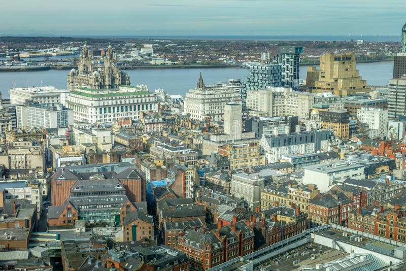 Aerial View of Liverpool, England Stock Photo - Image of pier, dock ...