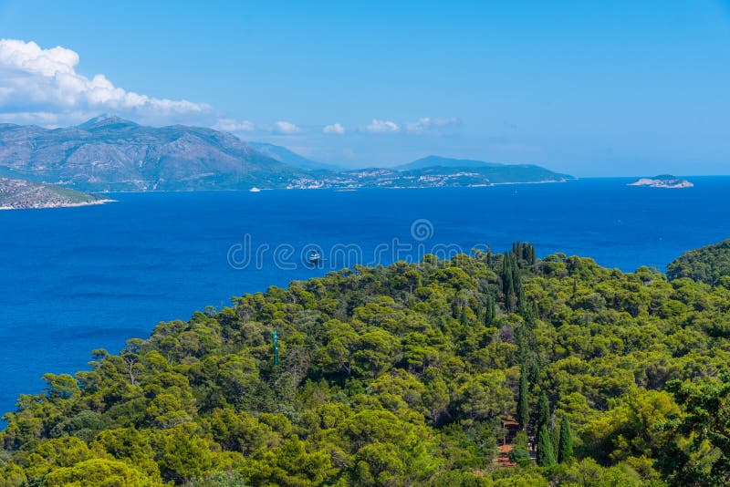 Aerial View of Lokrum Island in Croatia Stock Image - Image of adriatic ...