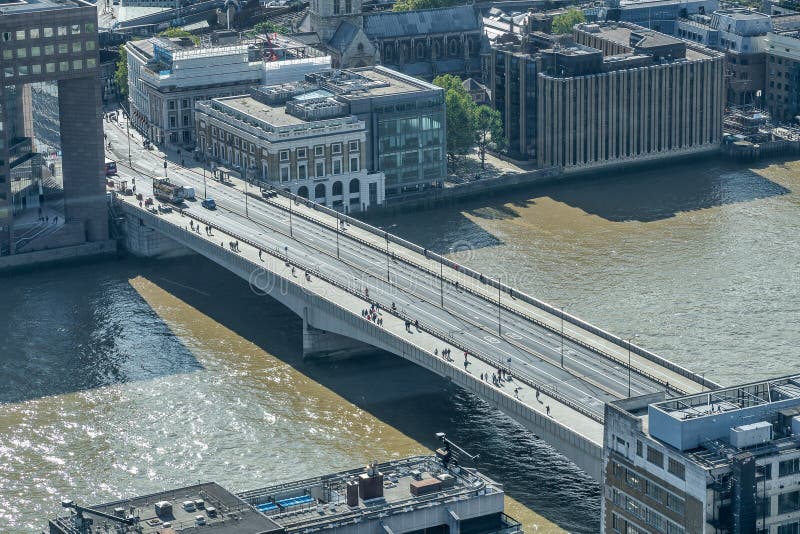 Aerial View of London Bridge Stock Image - Image of attraction, europe ...