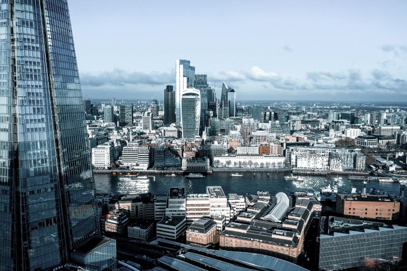 Aerial View of London with Modern Skyscrapers Editorial Photo - Image ...