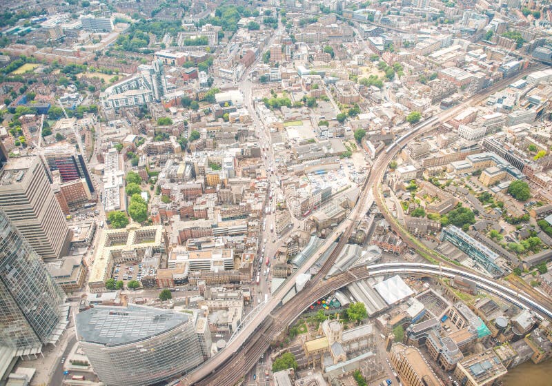 Aerial View of London Skyline, UK Stock Photo - Image of landmark ...