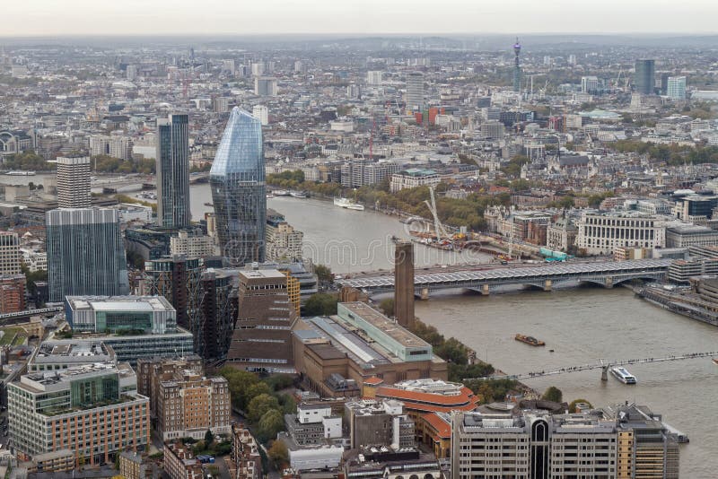 Aerial view of London editorial stock image. Image of river - 201347164