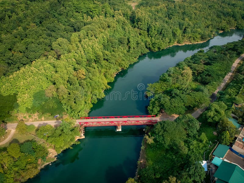 Aerial View of Long Bridge in the Forest Stock Photo - Image of bridge ...