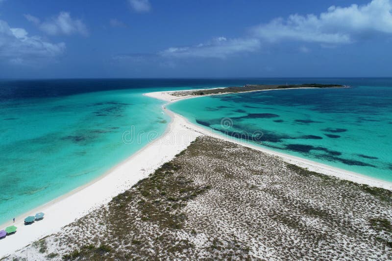 Aerial View of Los Roques Island and Beach Stock Image - Image of ...
