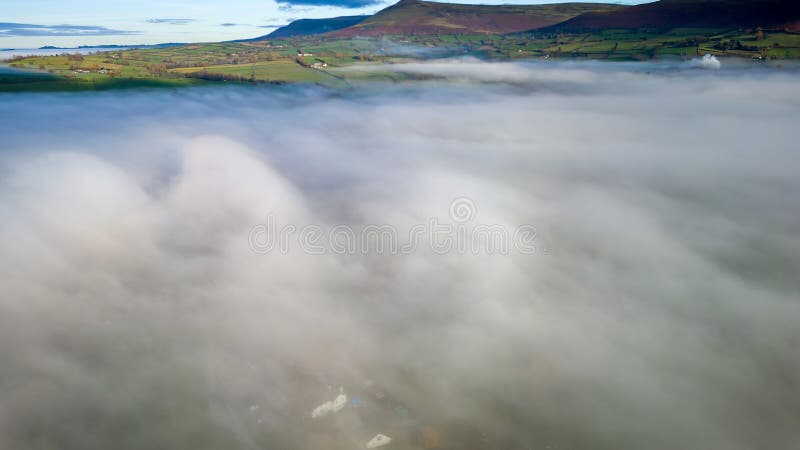 Aerial View of Low Lying Fog Above Farmers Fields Stock Photo - Image ...