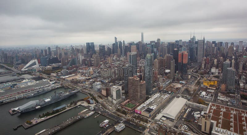 Aerial View of Lower Manhattan New York City Stock Image - Image of ...