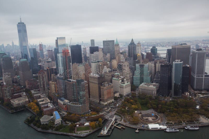 Aerial View of Lower Manhattan New York City Stock Image - Image of ...