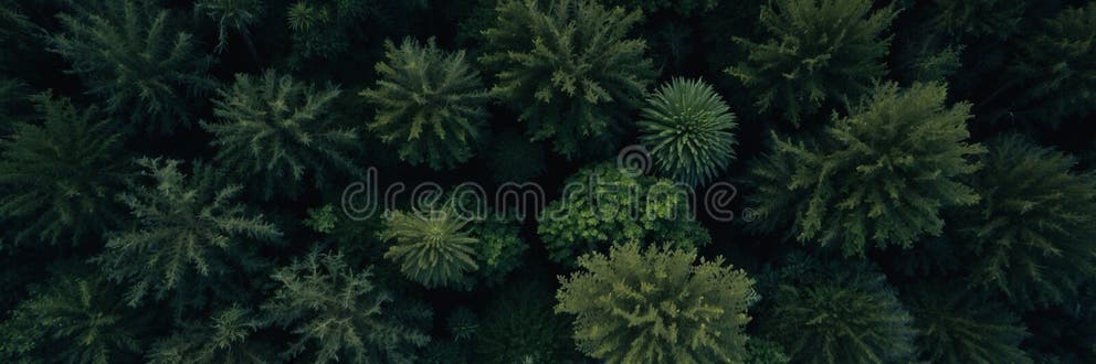 Aerial View of a Lush Forest Canopy Stock Illustration - Illustration ...
