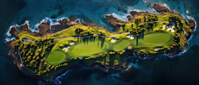 Aerial View of a Lush Golf Course - AI Generated Stock Illustration ...