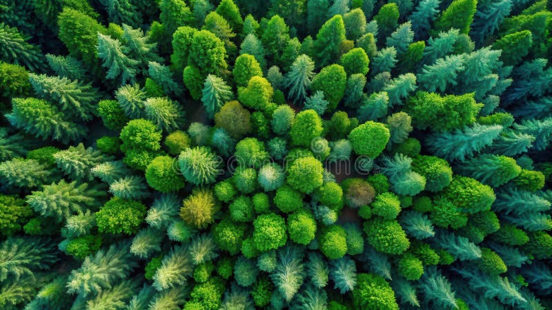 Aerial View of Lush Green Canopy a Diverse Forest Ecosystem from Above ...
