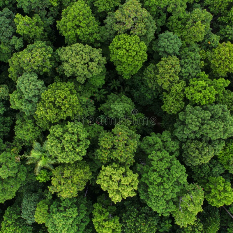 Aerial View of Lush Green Rainforest Canopy Stock Image - Image of ...