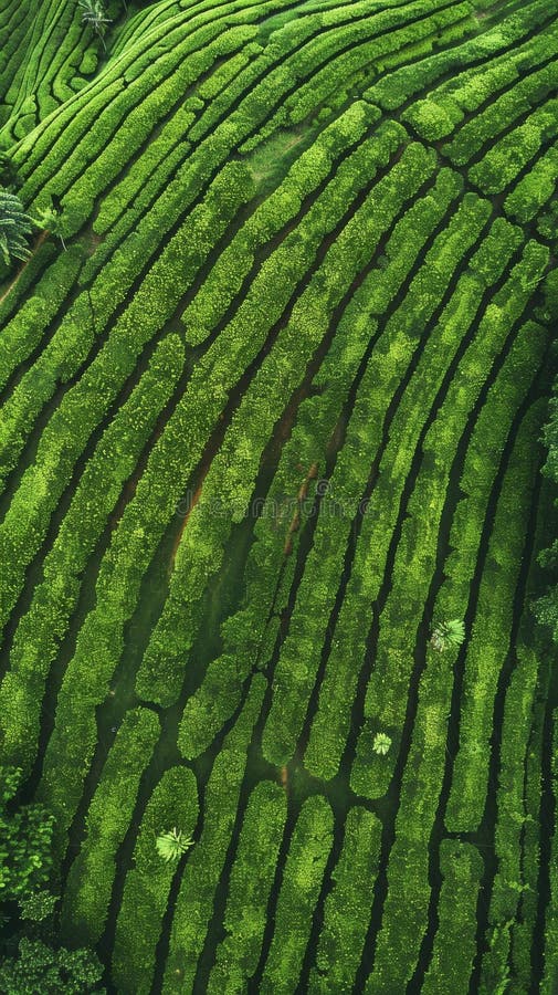 Aerial View of Lush Green Terraced Fields Stock Photo - Image of ...