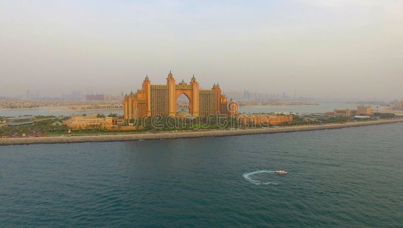 Aerial View of Luxurious Hotel Atlantis the Palm. Sunset. Editorial ...