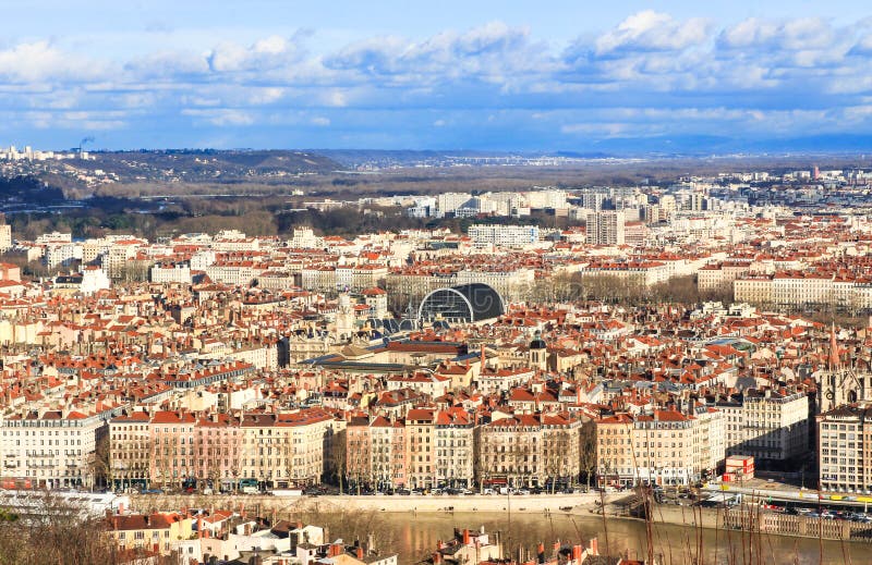 Aerial View of the Lyon Opera House Stock Image - Image of downtown ...