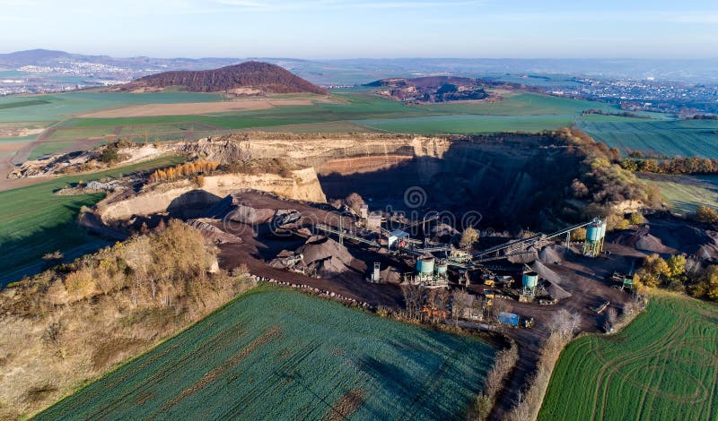 Aerial View of Machinery in Open Gravel Pit Mining. Processing Plant ... Aerial View of Machinery in Open Gravel Pit Mining. Processing Plant ...