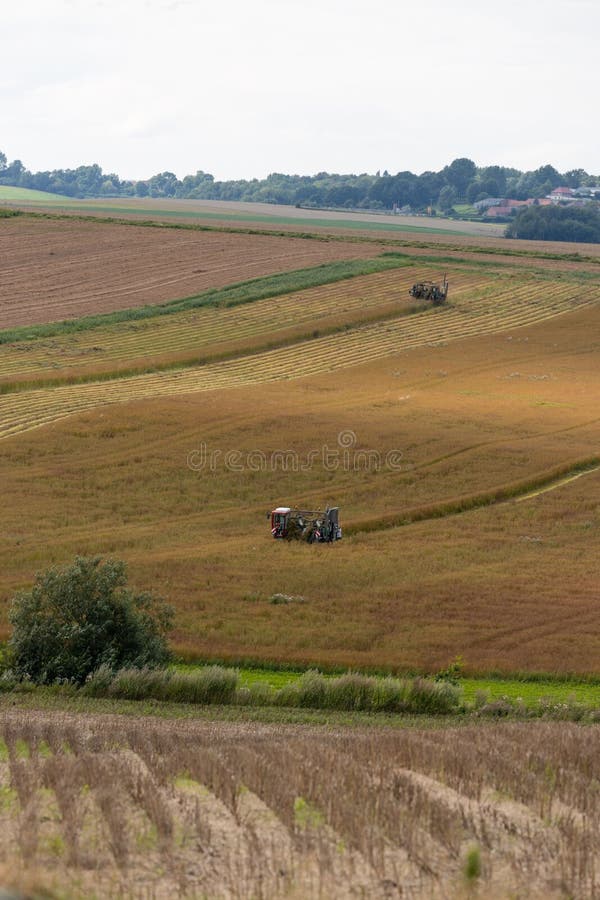 Aerial View of Machinery Working in Agriculture Field Stock Image ... Aerial View of Machinery Working in Agriculture Field Stock Image ...