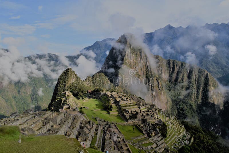 Aerial View of Machu Picchu Stock Image - Image of picchu, architecture ...