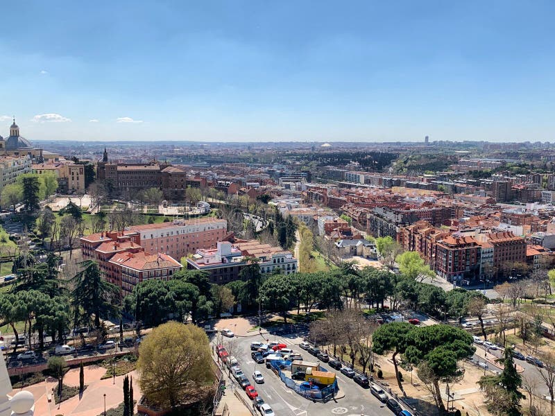 Aerial View of Madrid City in Spring Editorial Stock Image - Image of ...
