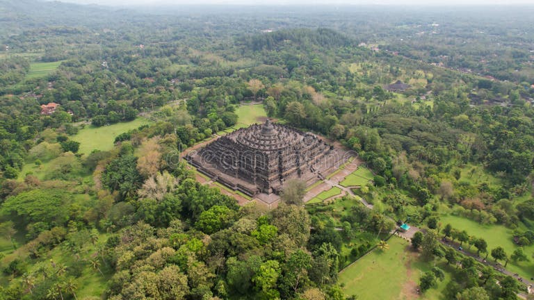 Aerial View of the Magnificent Borobudur Temple. the World`s Largest ...