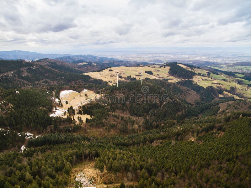 Aerial View of Magnificent Landscape with Hills Stock Image - Image of ...